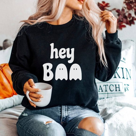 Sweaters | Hey Boo Cute Ghost Sweater | Poshmark